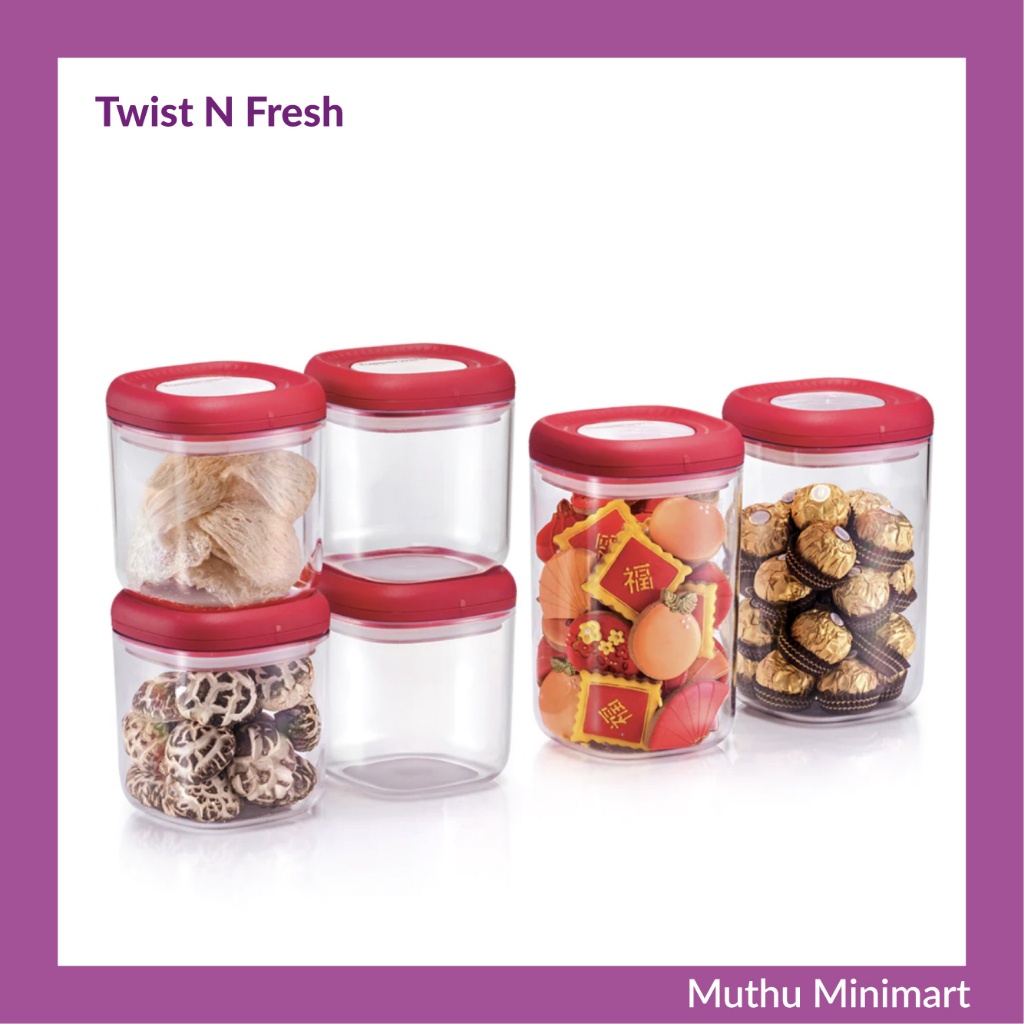 Original Tupperware | Twist N Fresh Set Food Storage Biscuit Container ...