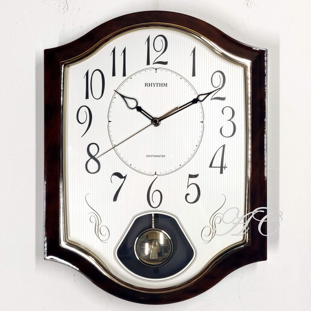 100% ORIGINAL RHYTHM Westminster Melody Pendulum Wall Clock (Jam ...