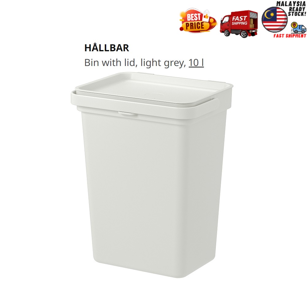 MINIKEA [26.3x21.2x32.6cm/10l] Tall Waste Bin with Lid . Large Rubbish ...