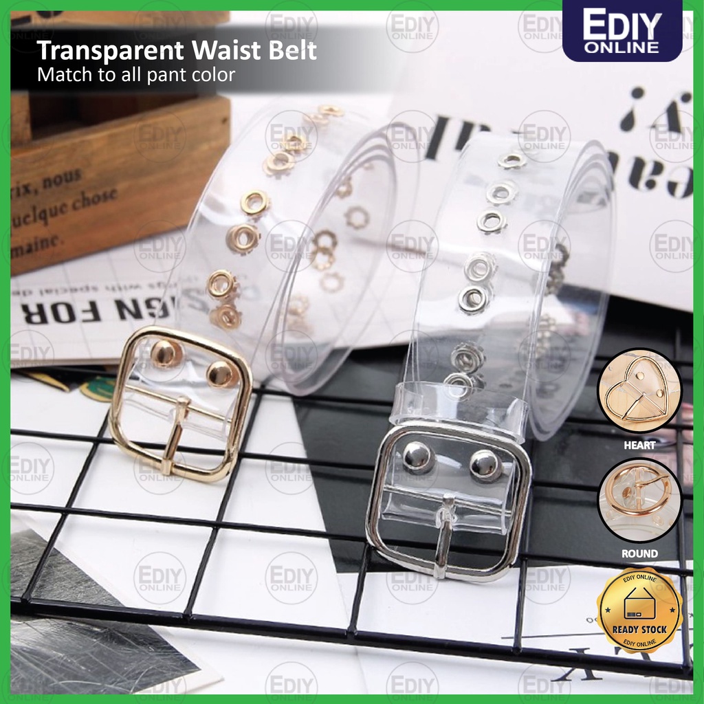 【Korea Kpop Style】 Transparent Waist Belt With Buckle Pin Women Lady ...