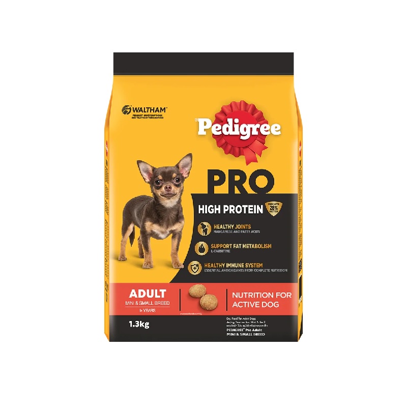 PEDIGREE PRO HIGH PROTEIN DOG DRY FOOD 1.3KG.DOG FOOD FOR MINI AND ...