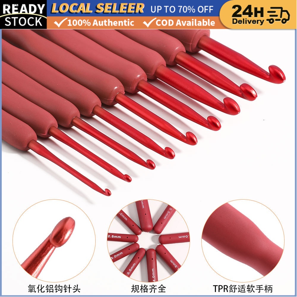 Tulip Red Crochet Hooks Crochet Needle Set 9Pcs knitting needles set ...