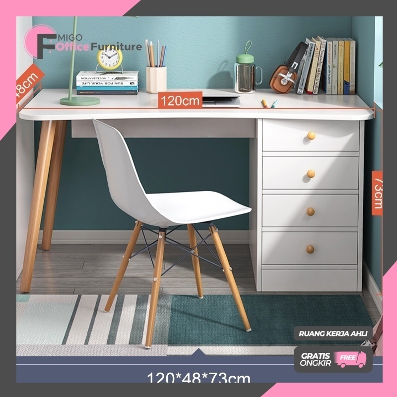 KAYU Study Desk/Computer Desk/Wooden Work Desk/Office Desk/With ...