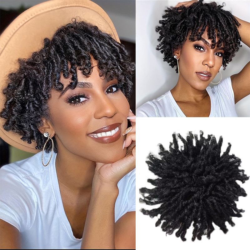 Faux Locs Crochet Hair Wigs Glueless Curly Soft Locs Braids Hair Wig ...