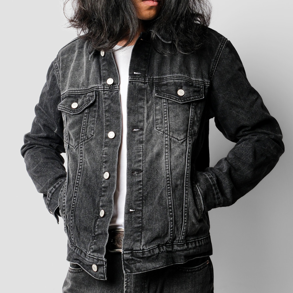 Bespoke Project - Denim Jacket Black Cliffs | Shopee Malaysia