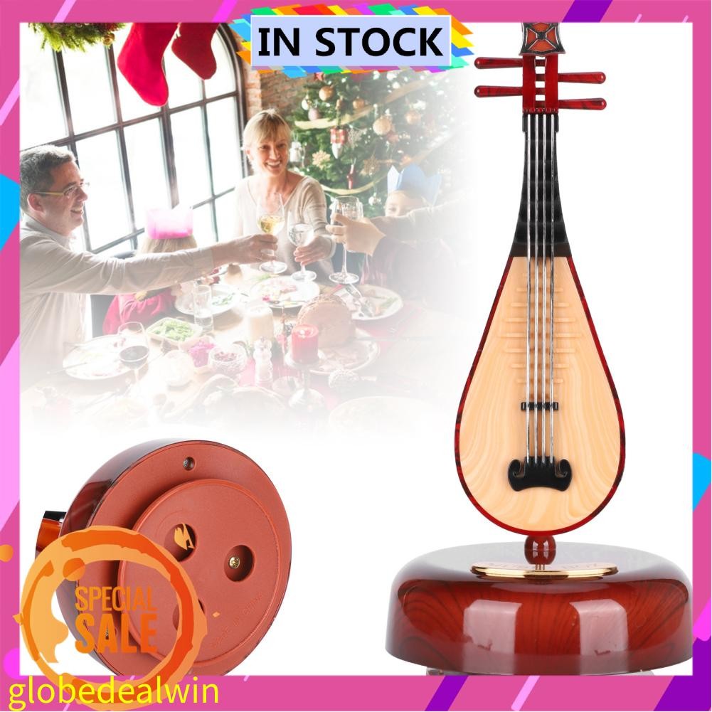 Globedealwin MIni Lute Music Box Shape Travel Commemoration for ...