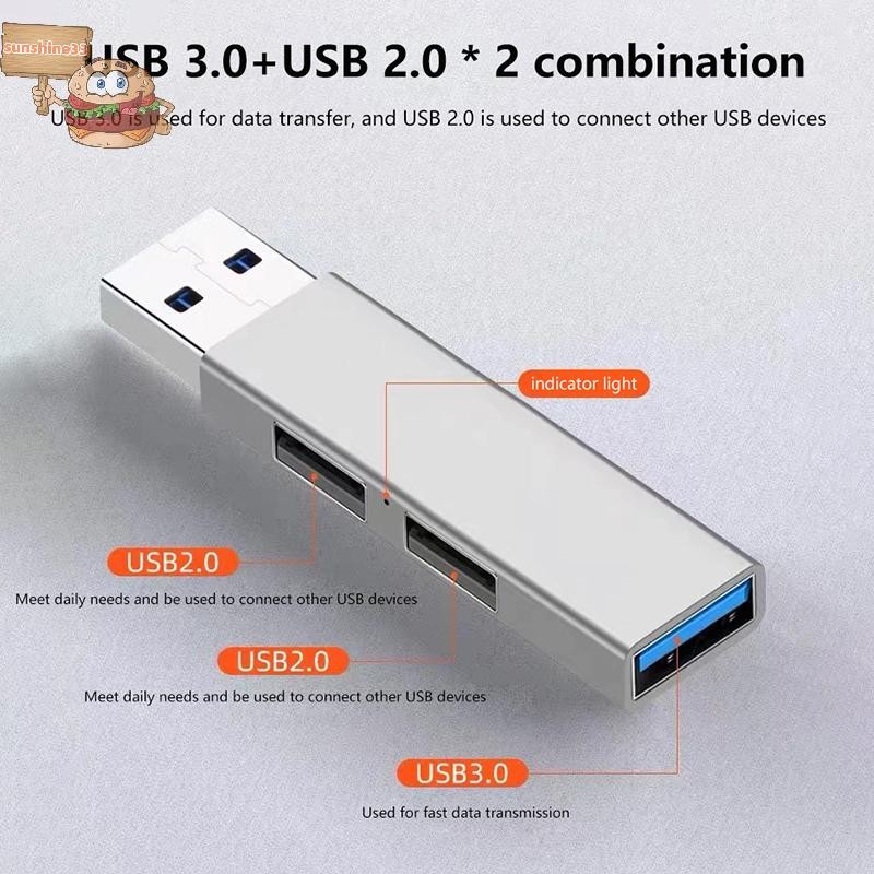 sun 3 In 1 Expansion Dock Hub USB 3.0/Type-C 3.0 To 3 USB Multi Port ...
