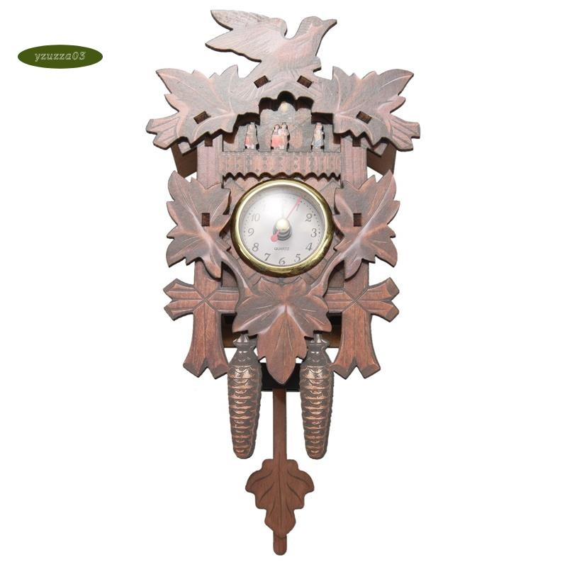 Decorative Bird Wall Clock Hanging Wood Clock Living Room Pendulum ...
