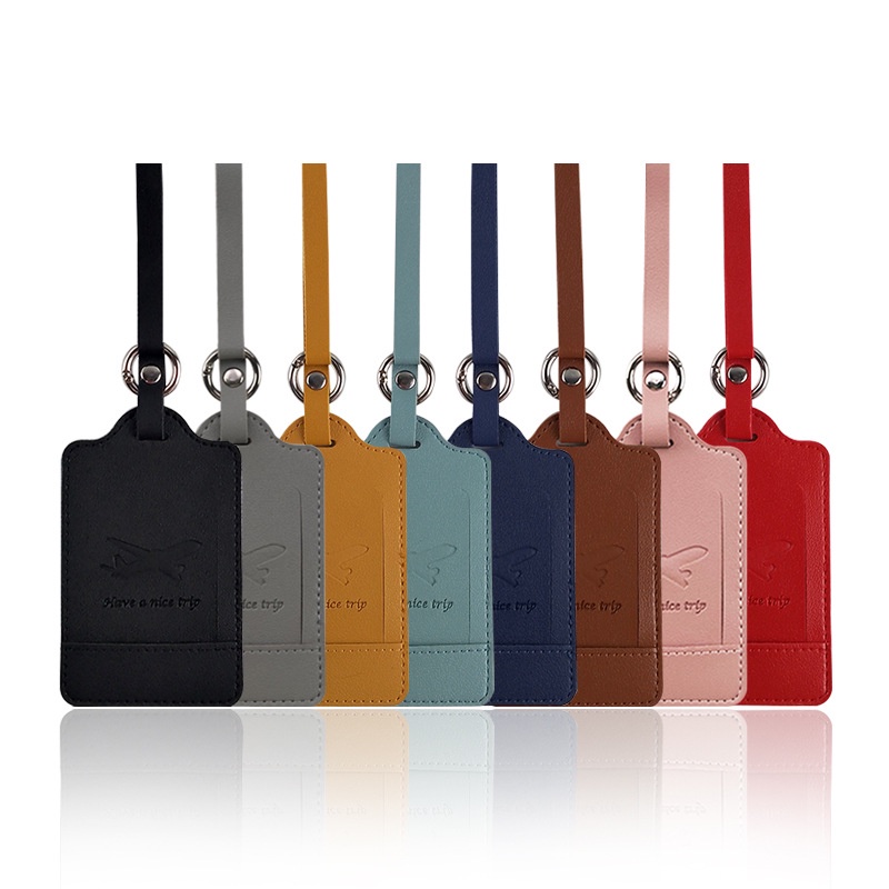 Business minimalist Luggage Tag PU Soft Leather Boarding Pass Portable ...