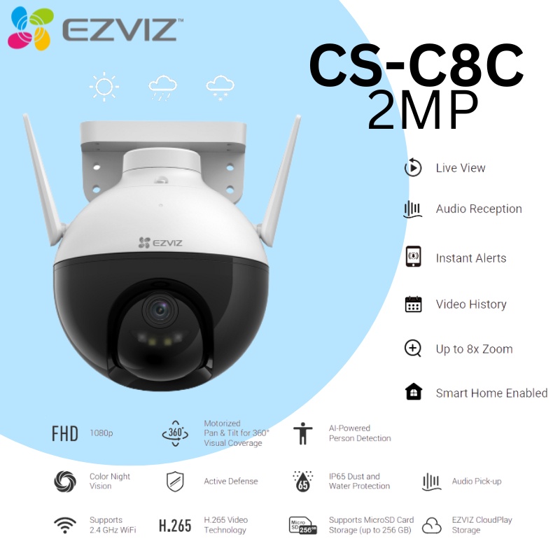 HIKVISION EZVIZ WIFI CAMERA CCTV CS-C8C IP Camera 1080P Full HD C8C ...