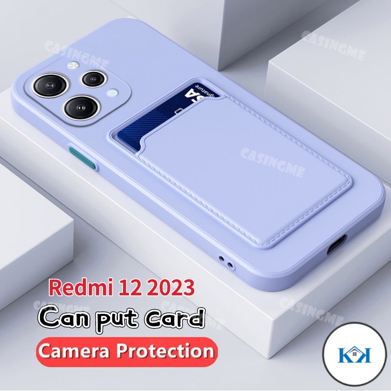KK 2023 Redmi 12 Candy Card Slot Wallet Silicone Soft Casing For Redmi ...