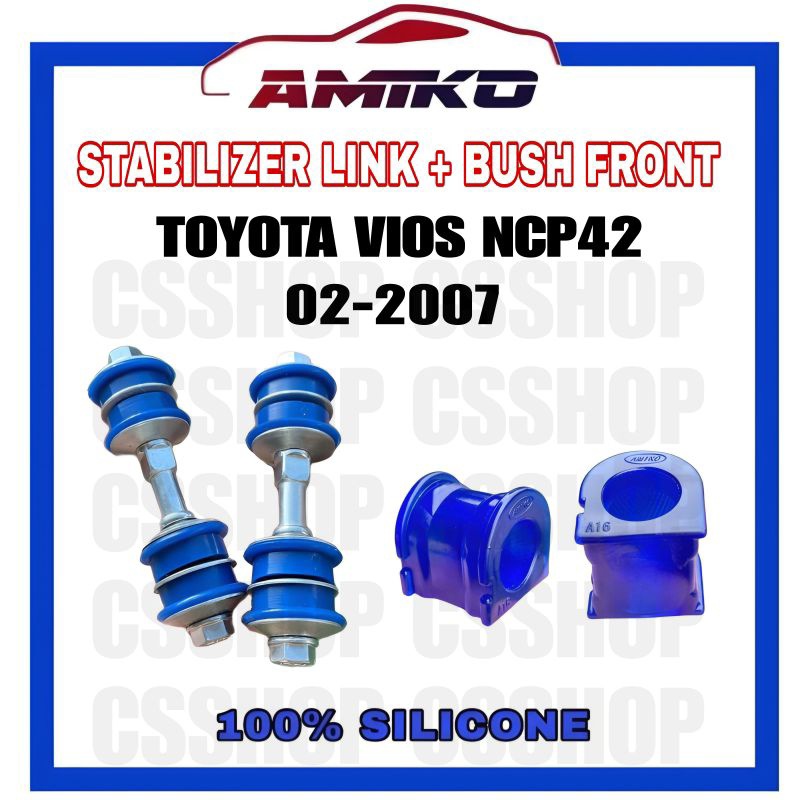 TOYOTA VIOS NCP42 STABILIZER LINK + BUSH SILICONE SET NEW ORIGINAL AMIKO SUSPENSION | Shopee ...
