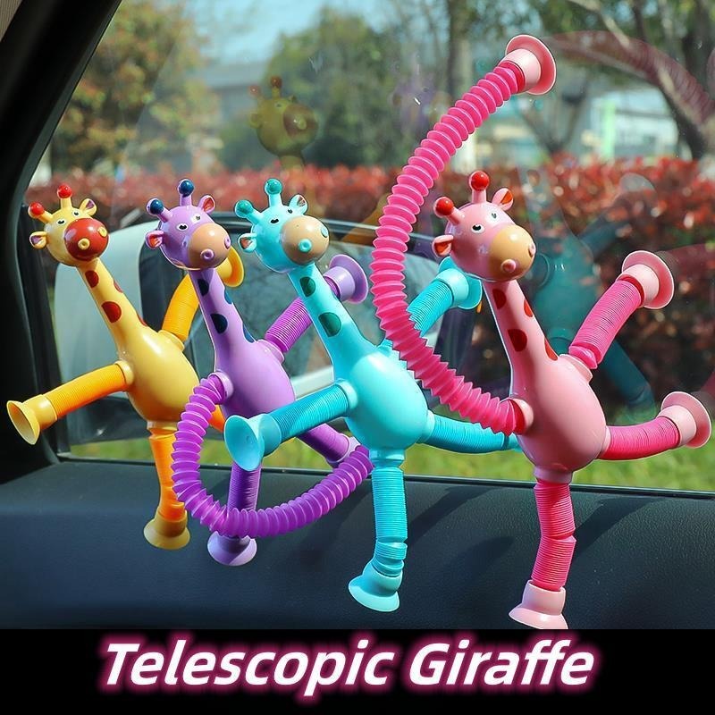 Pop Tubes Stress Relief Telescopic Giraffe Fidget Toys Children Suction ...