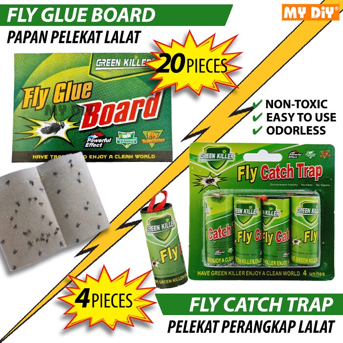 MYDIYHOMEDEPOT - GREEN LEAF FLY GLUE BOARD 20PCS AND FLY CATCH TRAP ...