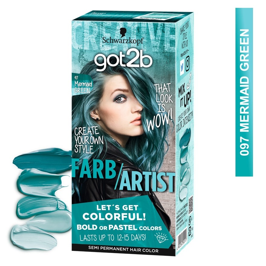 SCHWARZKOPF GOT2B FARB/ARTIST 097 Mermaid Green Color 1S | Shopee Malaysia