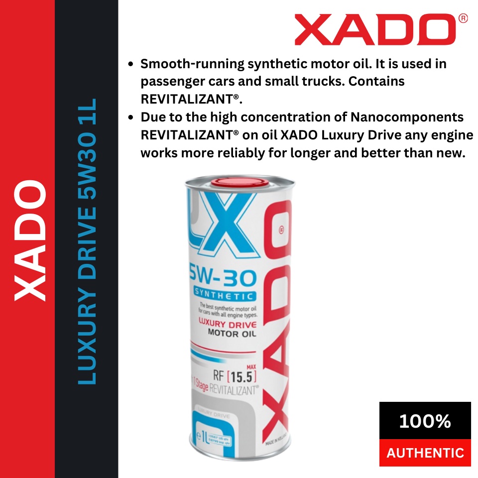 LXA24173 XADO 5W30 FULLY SYNTHETIC LUXURY DRIVE 1LITER | Shopee Malaysia