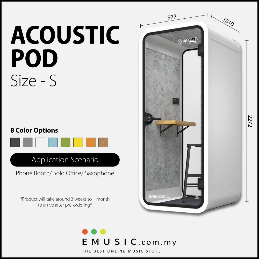 *Pre-Order* PRODEC Soundproof Acoustic Pod in S size with Round Corner ...