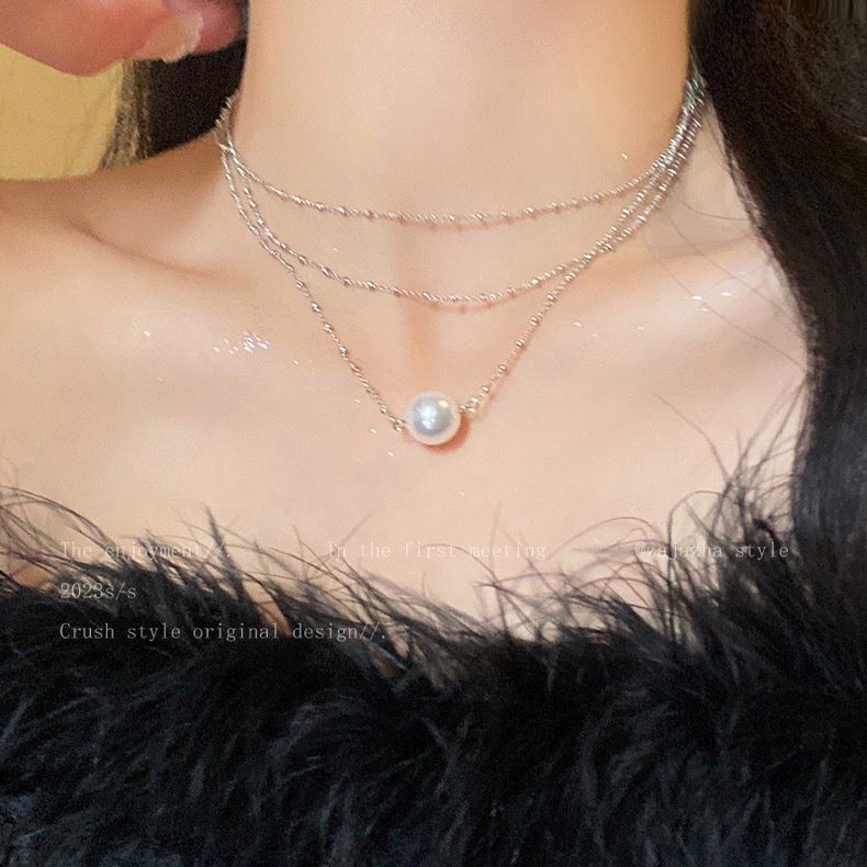 Multi-layered Pearl Necklace Girls Light Luxury Niche Design High-End ...