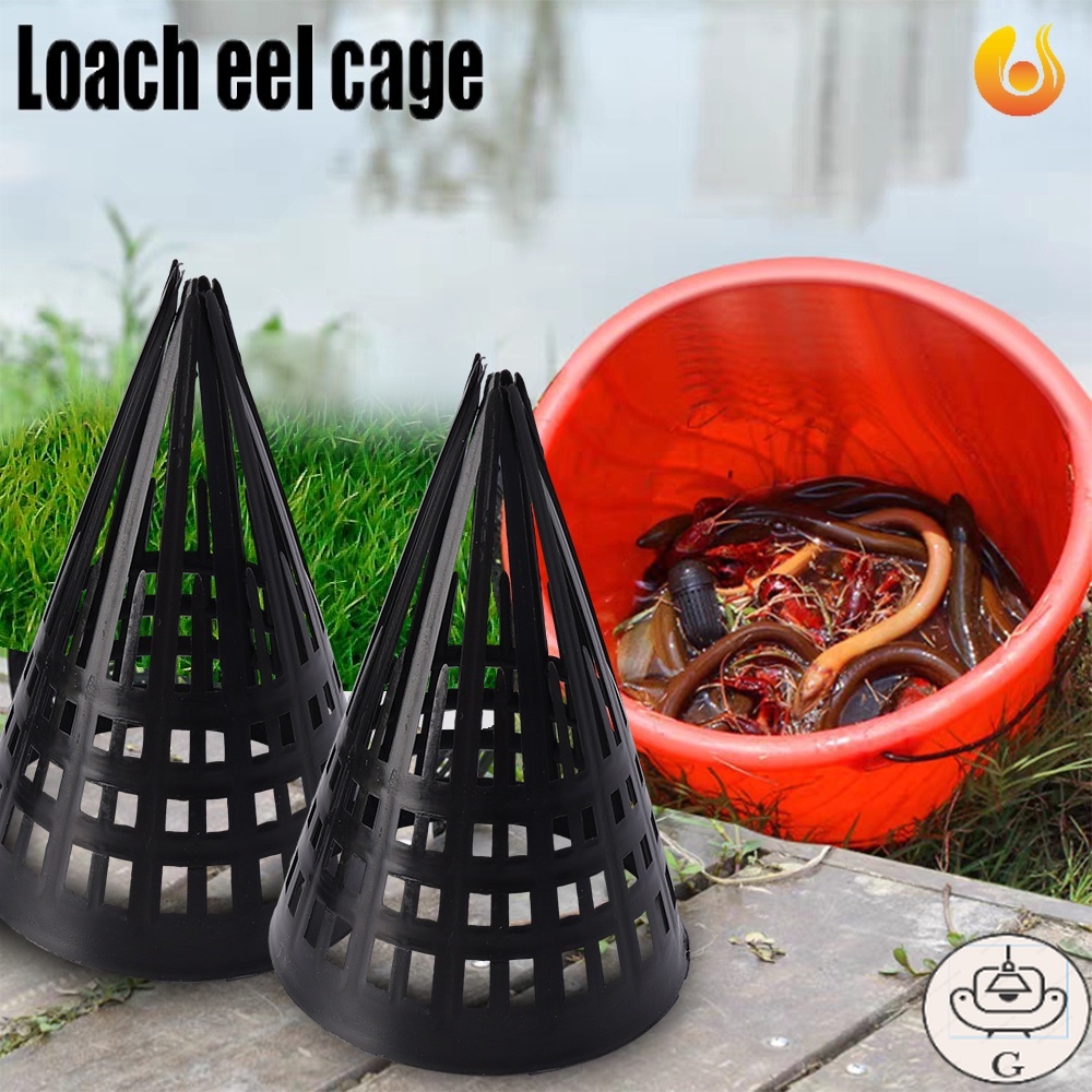 GS Sturdy Reliable Outdoor Fish Catcher/ Black Conical Plastic Shrimp ...