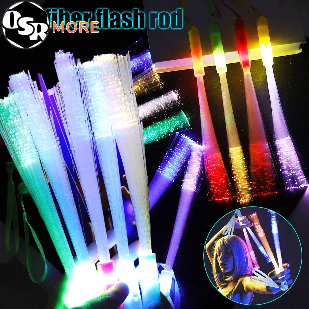 OSR Glowing Fiber Optic Stick Color Changing Luminous Wand Flashing Rod ...