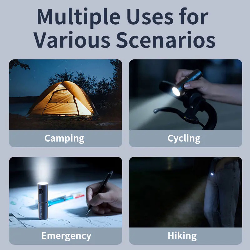 Philips Newest 7cm Portable Flashlight 7 Lighting Modes LED ...