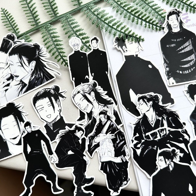 Geto Suguru Anime Sticker Jujutsu Kaisen Black White Manga Style ...