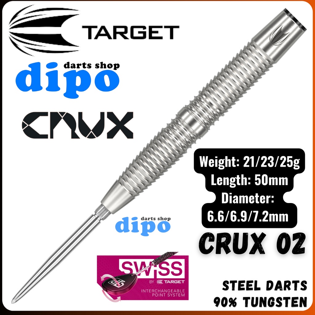 TARGET CRUX 02 SP (90% Tungsten) - TARGET Swiss Steel Darts | Shopee ...