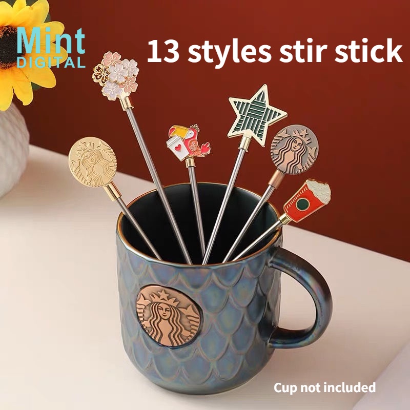 Starbucks Stir Stick Stainless Steel Five-pointed Star Jade Rabbit ...