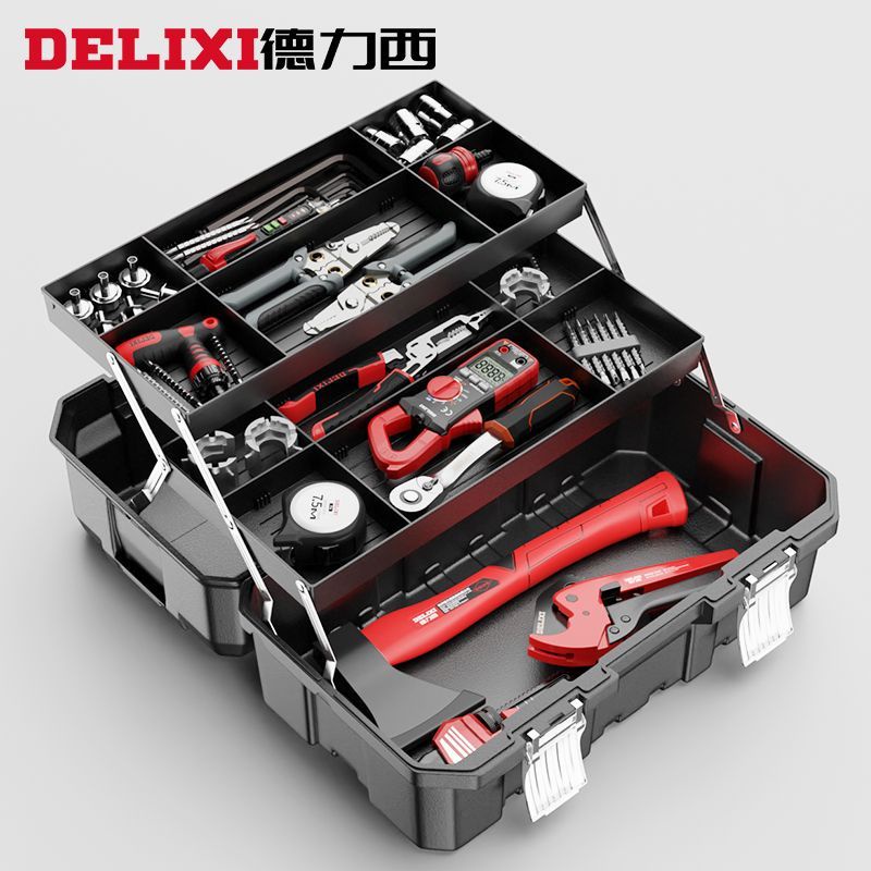 Delixi Toolbox Industrial Grade Household Set Multifunctional Hardware ...