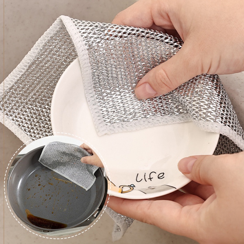 Dishwashing Cloth Household Steel Wire Dish Towel Kitchen Cleaning ...