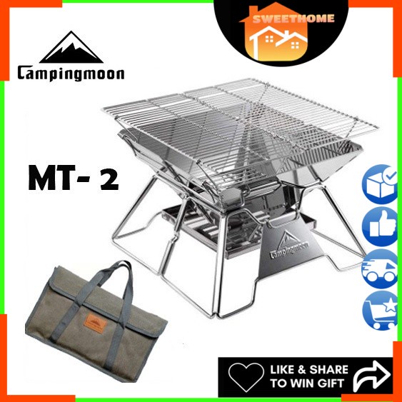 MT-2 Foldable Camping Barbecue Pit Stove Stainless Steel BBQ Pemanggang ...