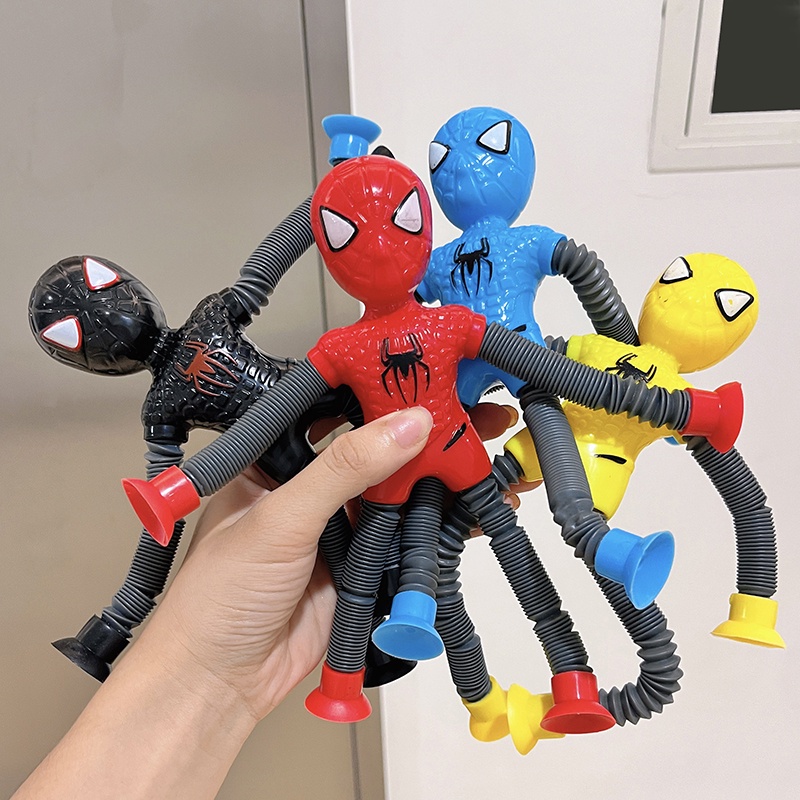 Cartoon Spider Man Telescopic Sucker Decompression Toy Versatile ...