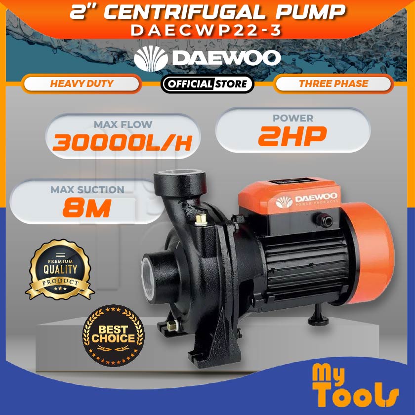 Mytools DAEWOO 2-inch Centrifugal Pump [DAECWP22-3] | 3-Phase | Efficient for Agricultural and ...