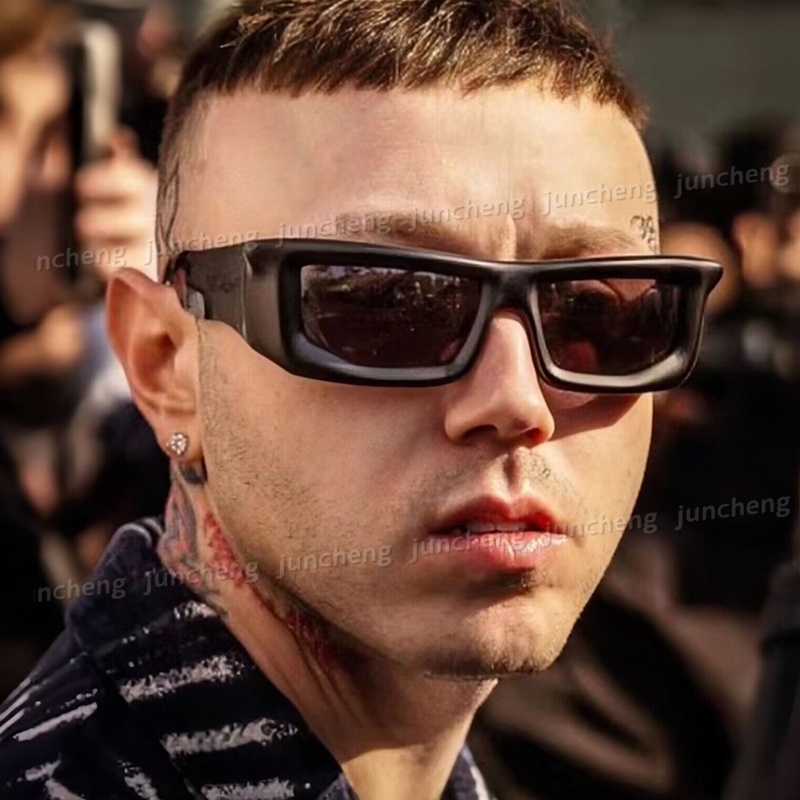 Y2k Liquid silver CyberpunkTech Sense Square rectangle Sunglasses for ...