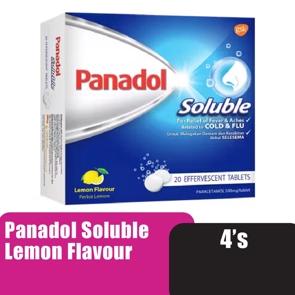 PANADOL SOLUBLE - LEMON FLAVOUR 4'S | Shopee Malaysia