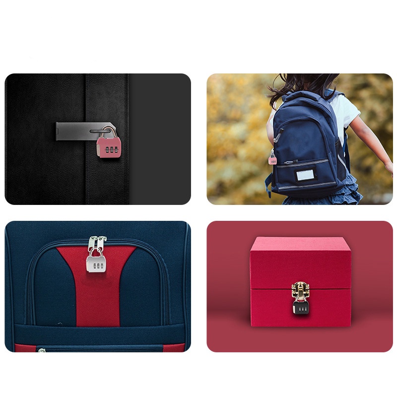 3 Digits Password Square Shape Hard Type Mini Lock for Travel Luggage ...
