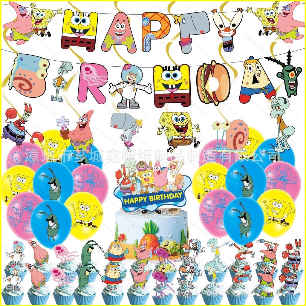 YYDS SpongeBob SquarePants theme kids birthday party decorations banner ...