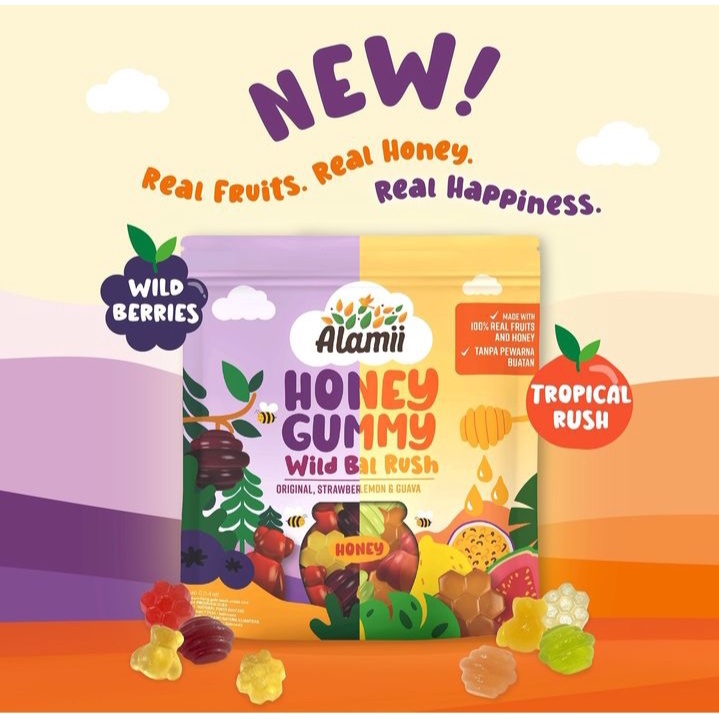 (02) Ami - Honey Gummy Wild Berries / Tropical - Jelly Candy 40g LESS ...