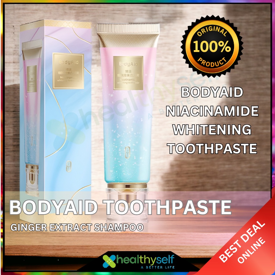 Original BODYAID Body Aid TOOTHPASTE Niacinamide Whitening Ubat Gigi ...