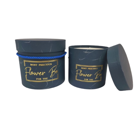 [Floralyst] 2in1 Empty DIY Blue Round Cylinder Gift Box / Bouquet ...