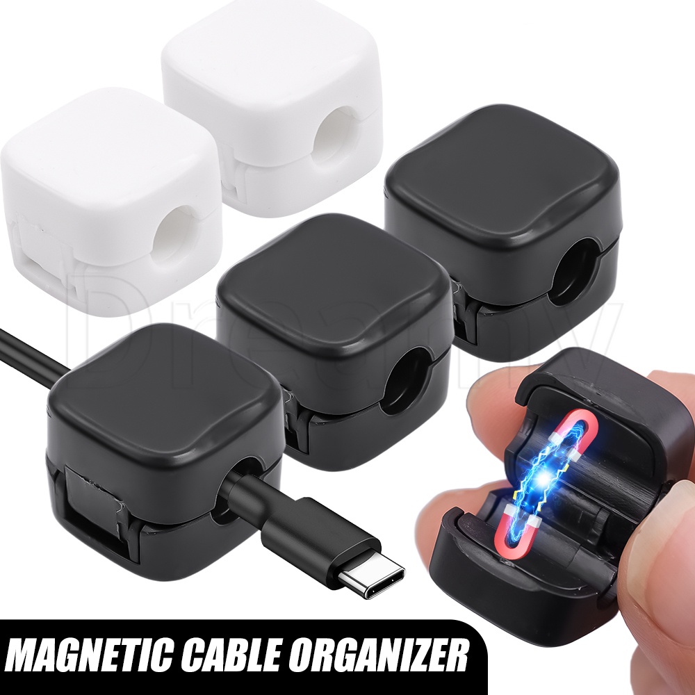 Magnetic Data Cable Clips - Self-adhesive ABS Wire Keeper - Adjustable ...