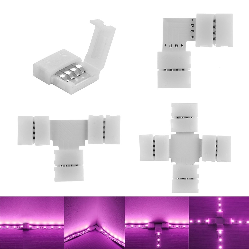 1pcs 10mm 4 Pin L T X Cross Shape LED Strip Connector For 3528 5050 ...