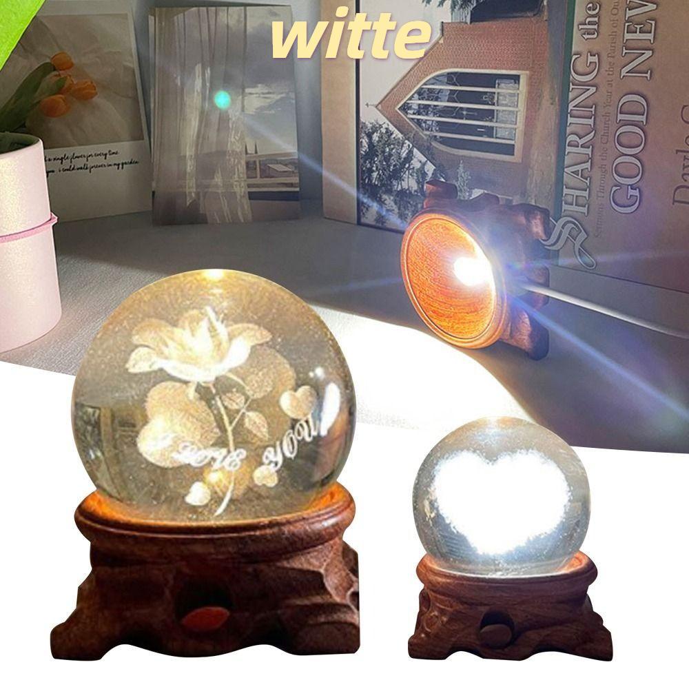 WITTE Crystal Ball Base, Wooden Photography Props Glass Sphere Holder ...