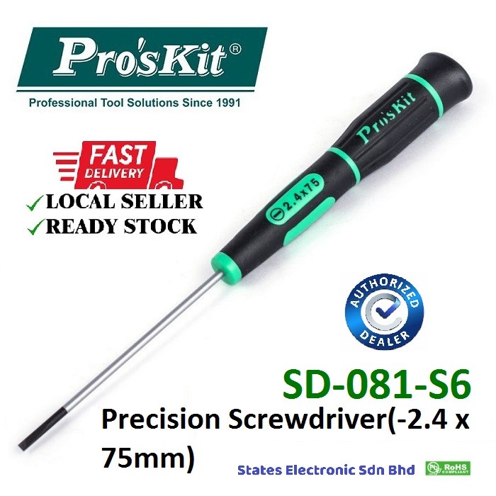 Pro'sKit SD-081-S6 Precision Screwdriver(-2.4 x 75mm) | Shopee Malaysia