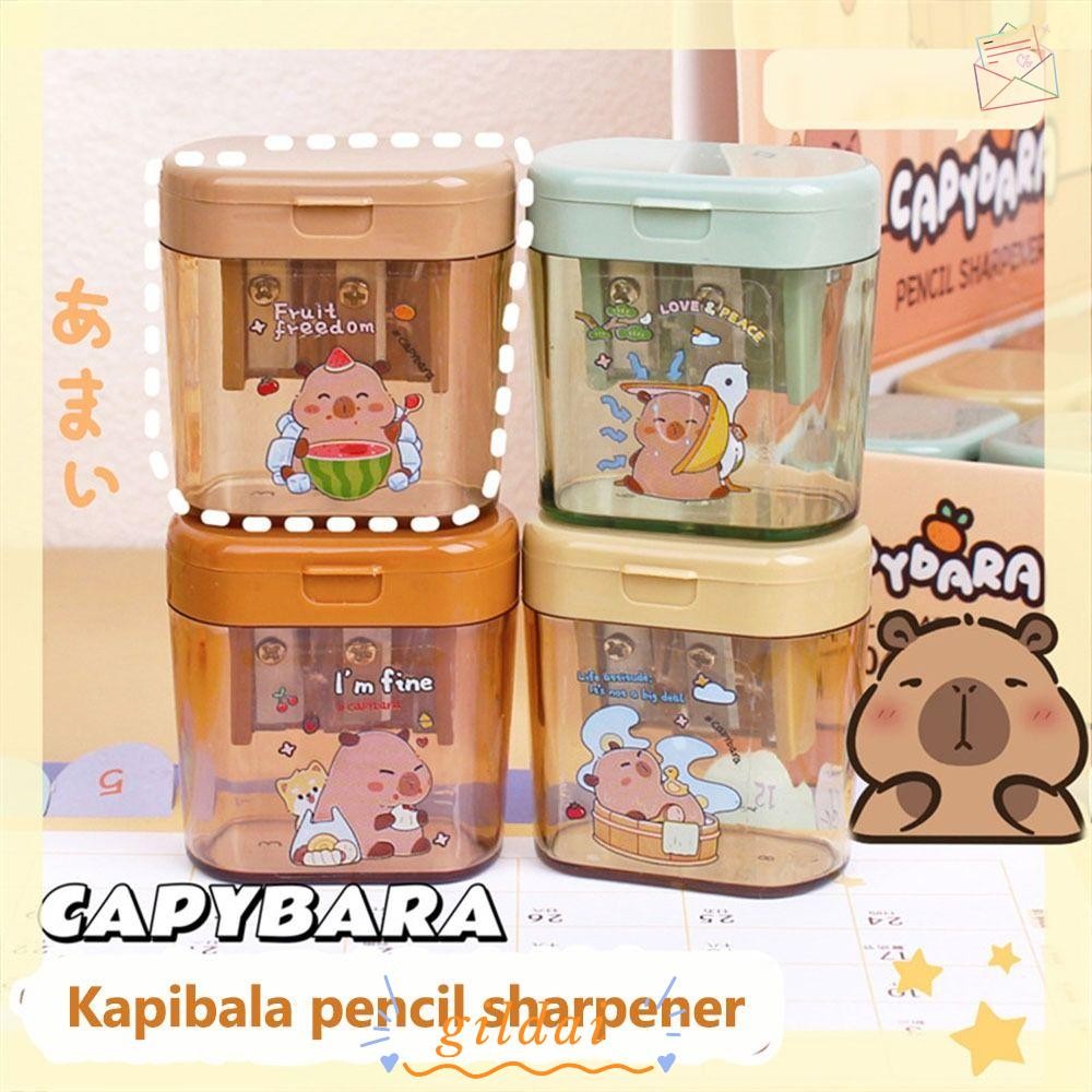 GILDAI Student Cute Pencil Sharpeners, Portable Mini Capybara Pencil ...
