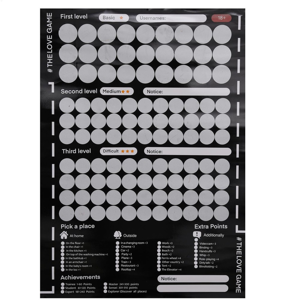 Scratch off Diary Couple Game Bedtime Calendar Poster Things to Do ...