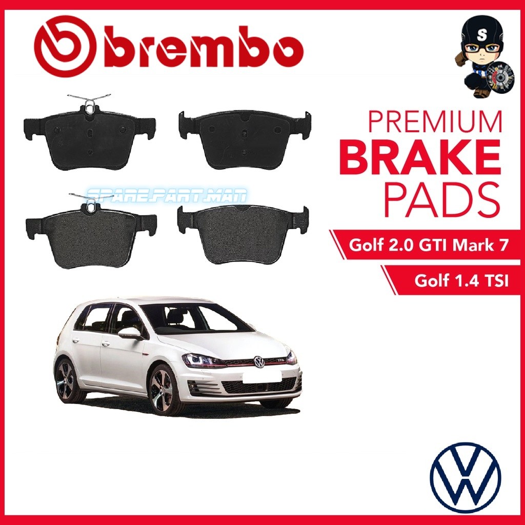 Original BREMBO Rear Brake Pads (1 set) - VW Golf 1.4 TSI, 2.0 GTI Mark ...