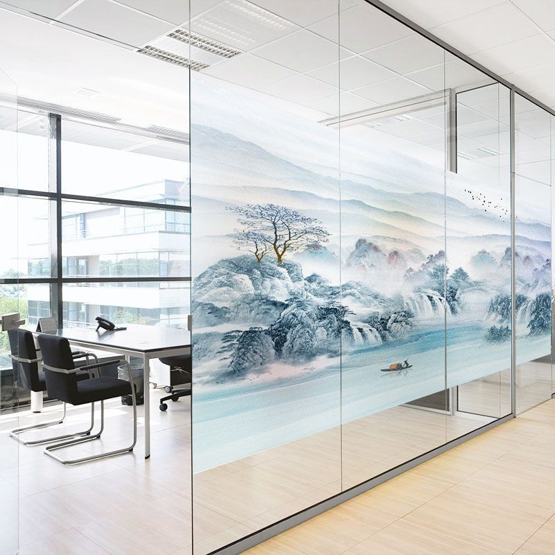 Glass stickers Office Privacy Ink Glass Film Living Room Balcony ...
