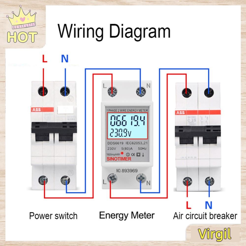 [Virgil.my] Digital Electric Energy Monitor LCD Display 220V 230V KWH ...