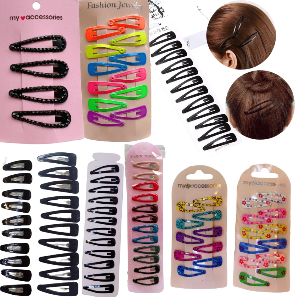 METAL BLACK BB HAIR CLIP BESI BB LIP TIC TAC CLIP BARRETTE SNAP CLIPS ...